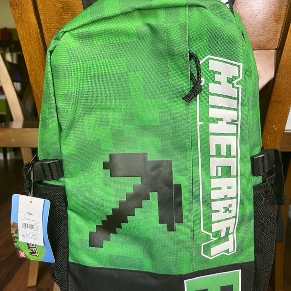 Accessories | Minecraft Pickaxe Creeper 17 Kids Backpack Book School ...